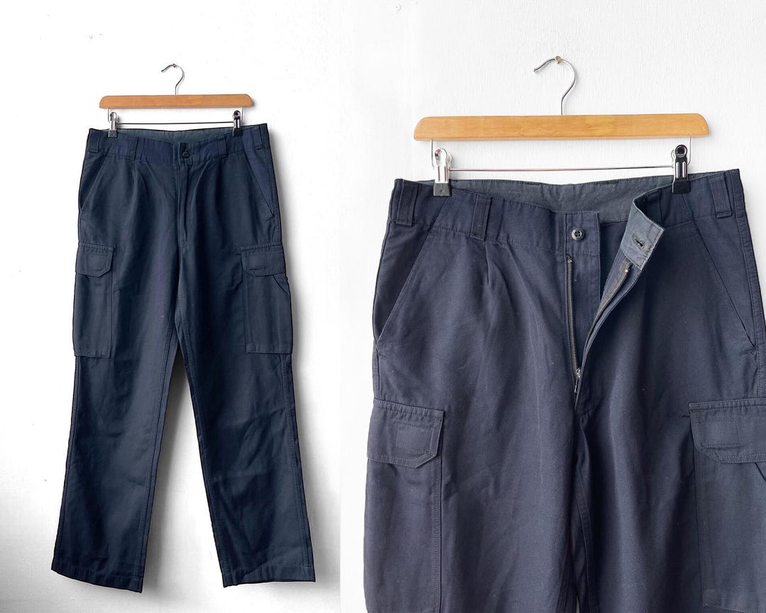 Navy Deckhand Cargo Pants Straight Leg - Trousers - Adjustable Size - Etsy