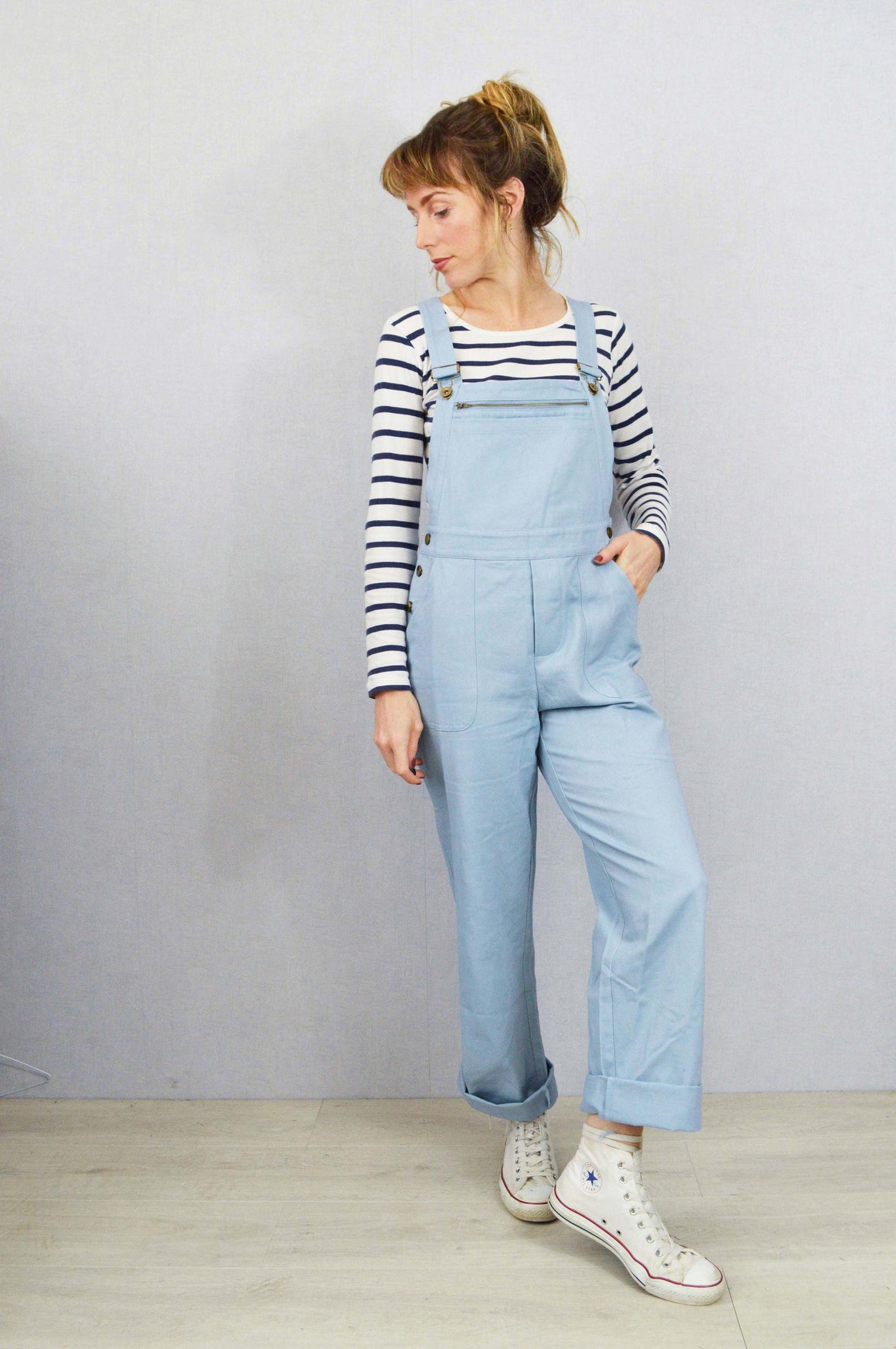 Purple Workwear Dungarees - Bib Coveralls All in One - XS S M L - Etsy