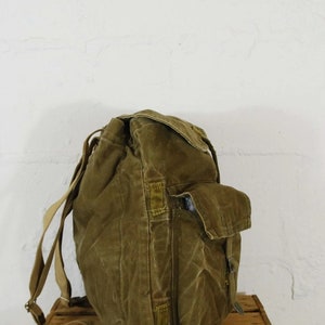 Rare 60s Army Rucksacks - Brown Cotton Canvas - Czech Vintage - Large ...