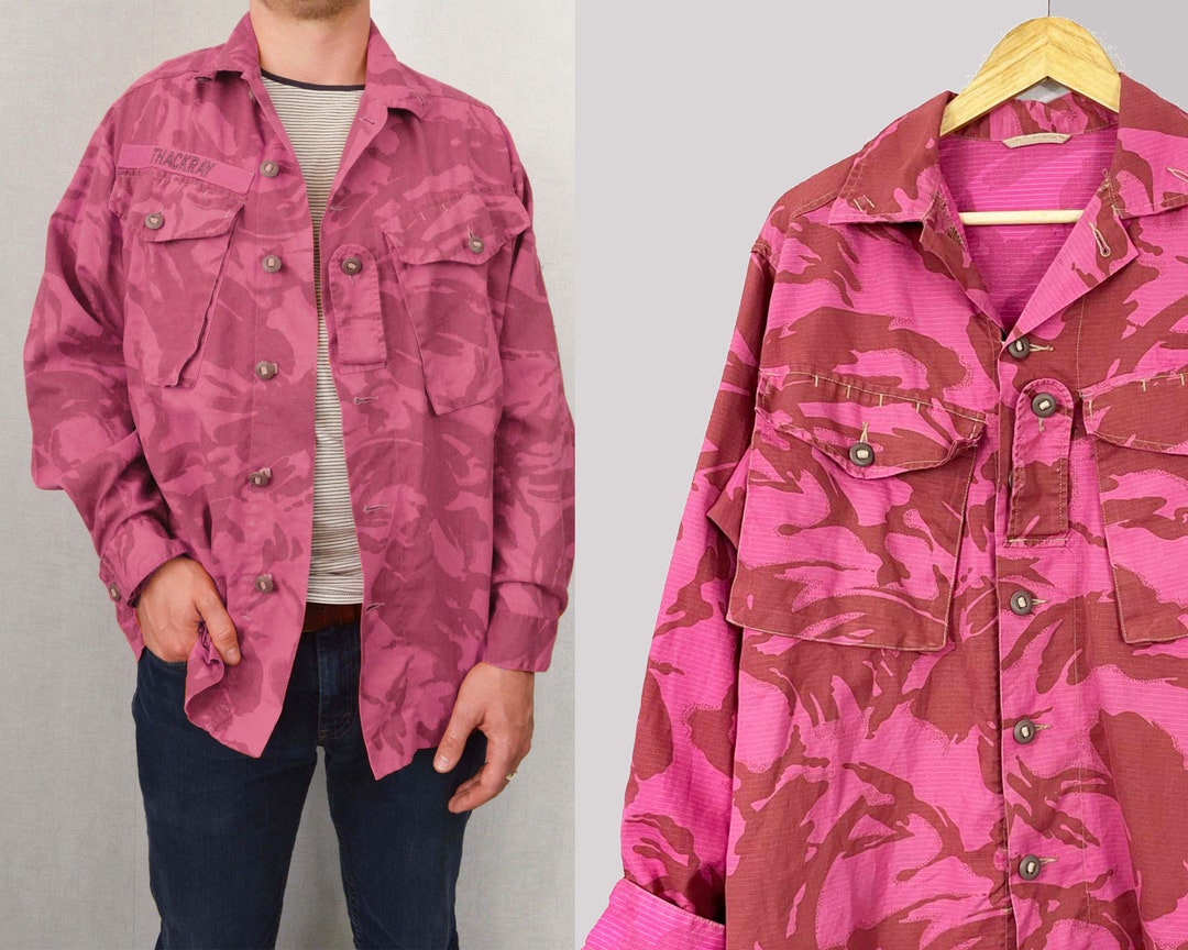 Vintage Pink British Army Jacket 90s Camo Shirt / Jacket - Etsy