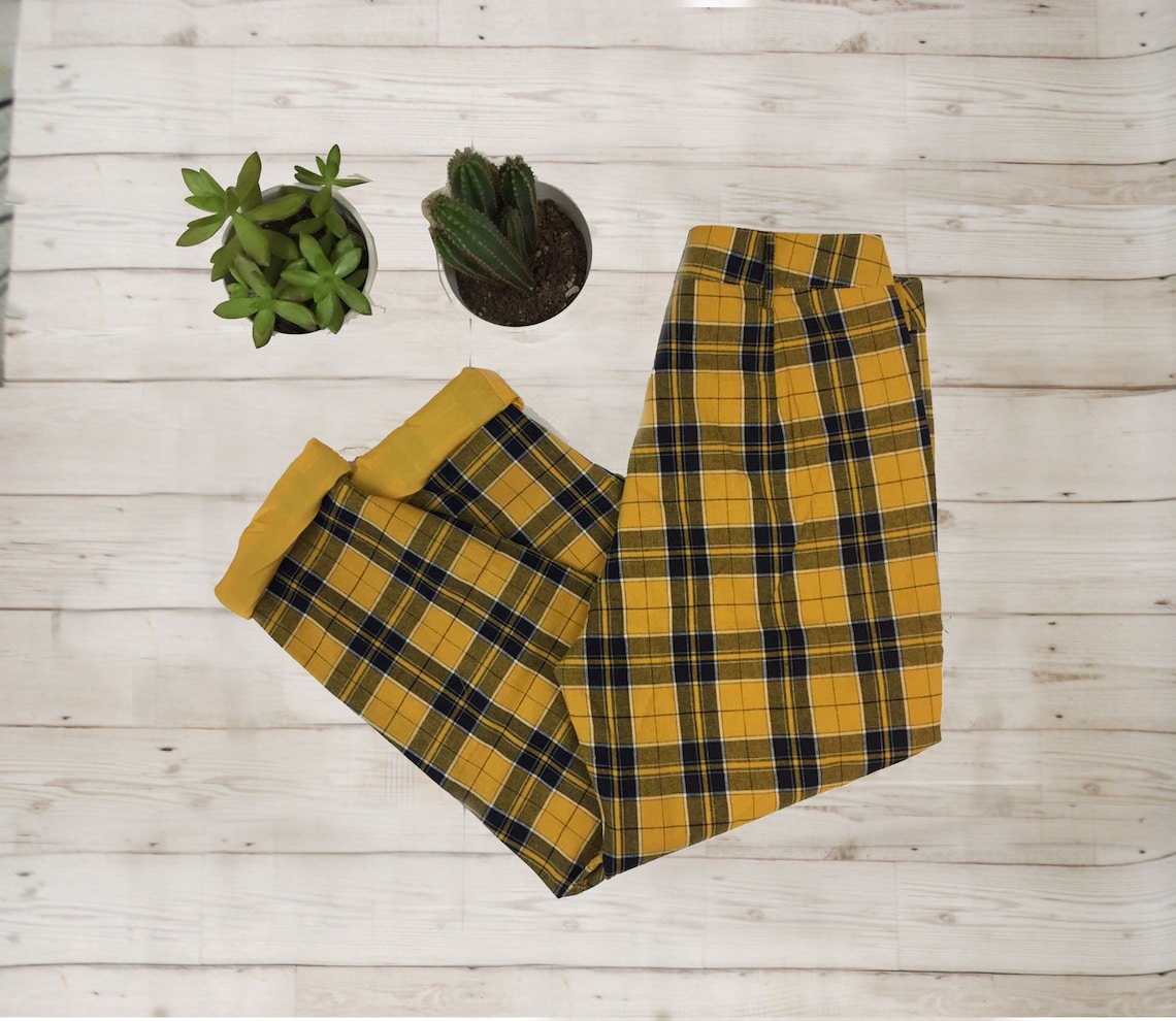 Lined Tartan Plaid Nova Check Chino Capri Pants/trousers | Etsy