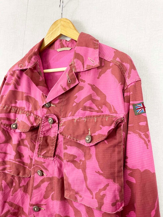 Vintage Pink British Army Jacket 90s Camo Shirt / Jac… - Gem