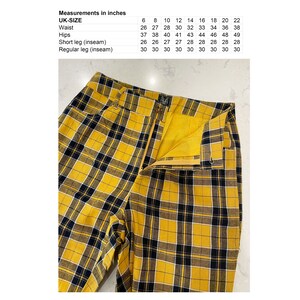 High Waisted Lined Tartan Plaid Nova Check Chino Capri | Etsy