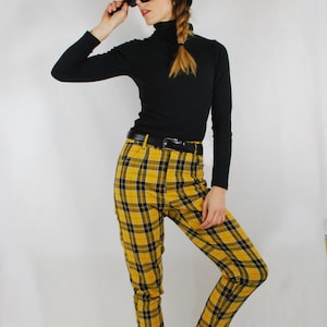 High Waisted Lined Tartan Plaid Nova Check Chino Capri | Etsy