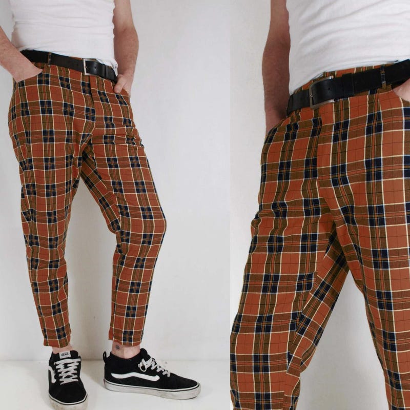 Checked Trousers Mans - Etsy