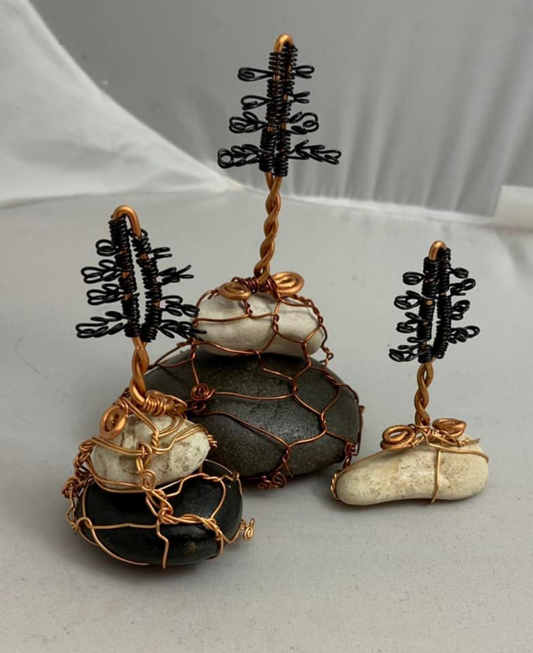 Handmade Wire Pine Tree Sculpture on Lake Superior Michigan - Etsy