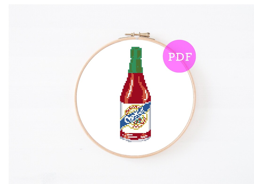 Crystal Louisiana Hot Sauce Inspired Cross Stitch Pattern - Modern ...