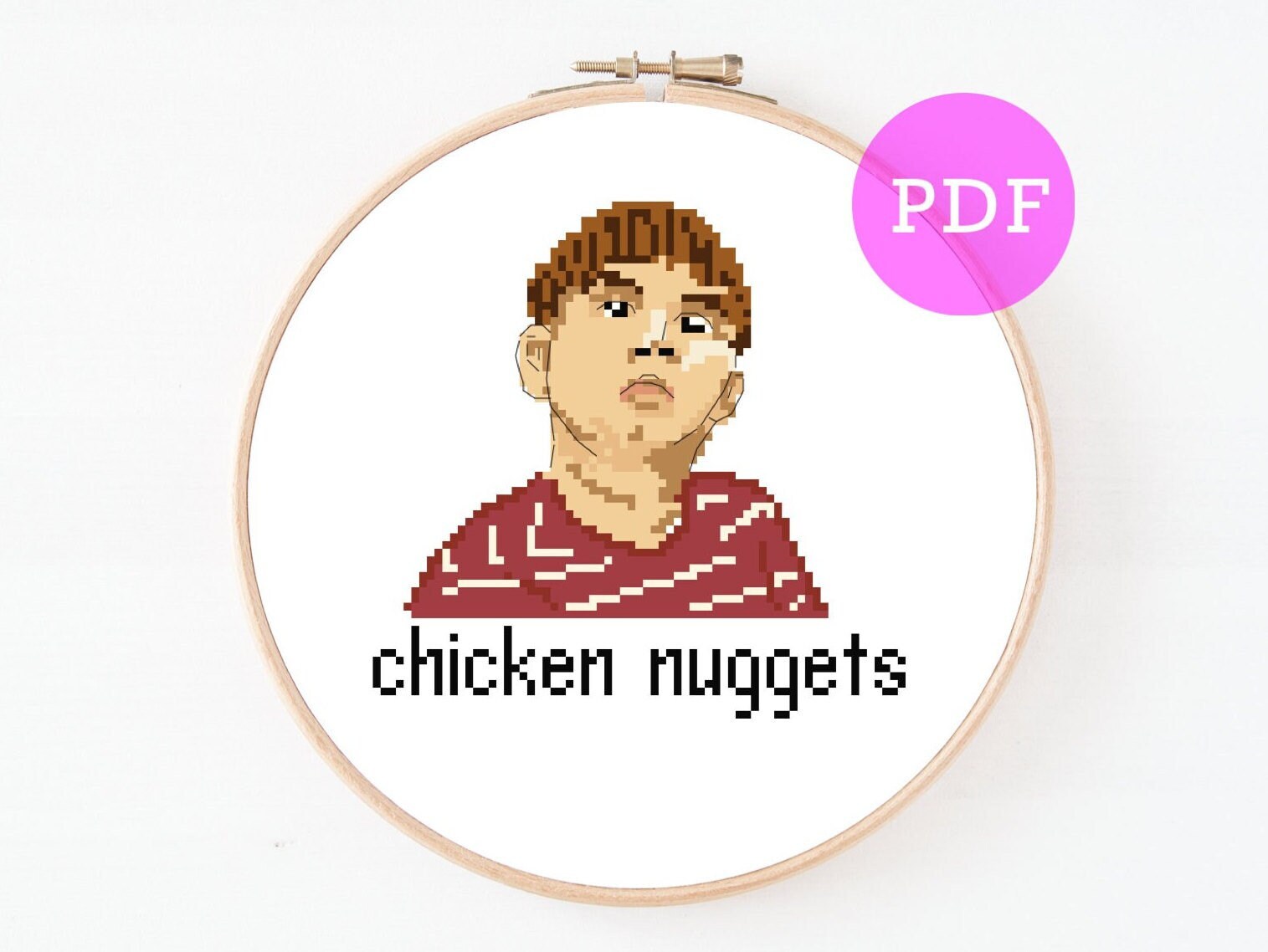 Chicken Nuggets King Curtis Cross Stitch Pattern - Funny TV Quote Wife ...