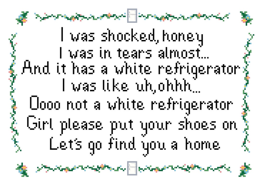 Real Housewives Inspired Nene Atlanta Fridge Cross Stitch Pattern ...