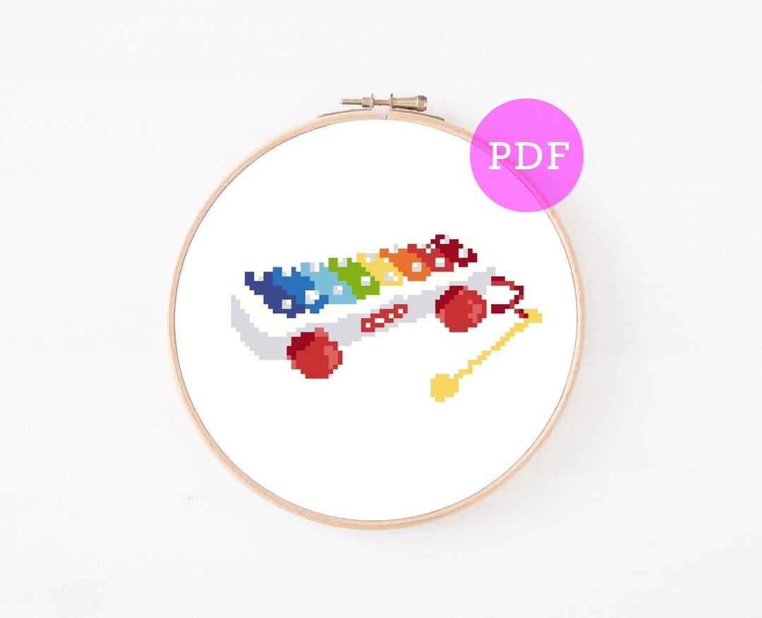 Retro Vintage Kid's Toy Cross Stitch Pattern - Nursery Baby Kids Modern ...