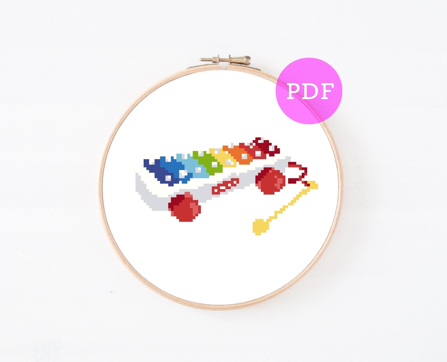 Retro Vintage Kid's Toy Cross Stitch Pattern - Nursery Baby Kids Modern ...