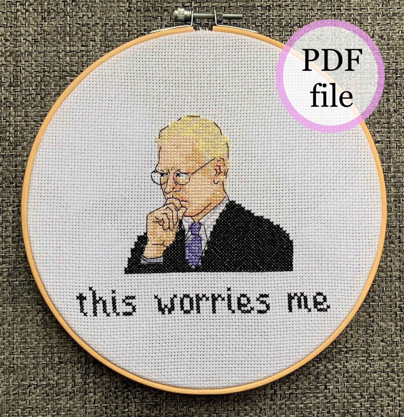 Project Runway Inspired Cross Stitch Pattern - Tim Gunn, Bravo, Modern ...