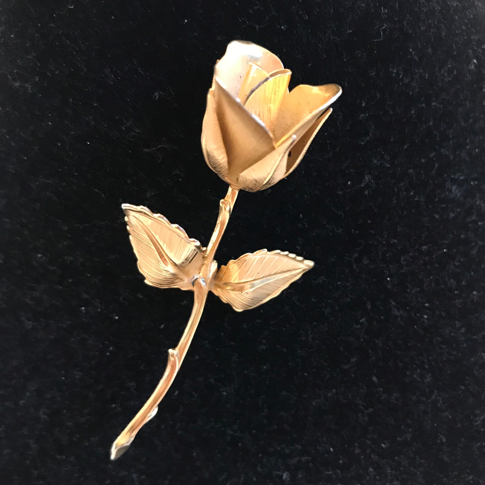 Giovanni Gold Tone Christmas Rose Pin Vintage 1966 - Etsy