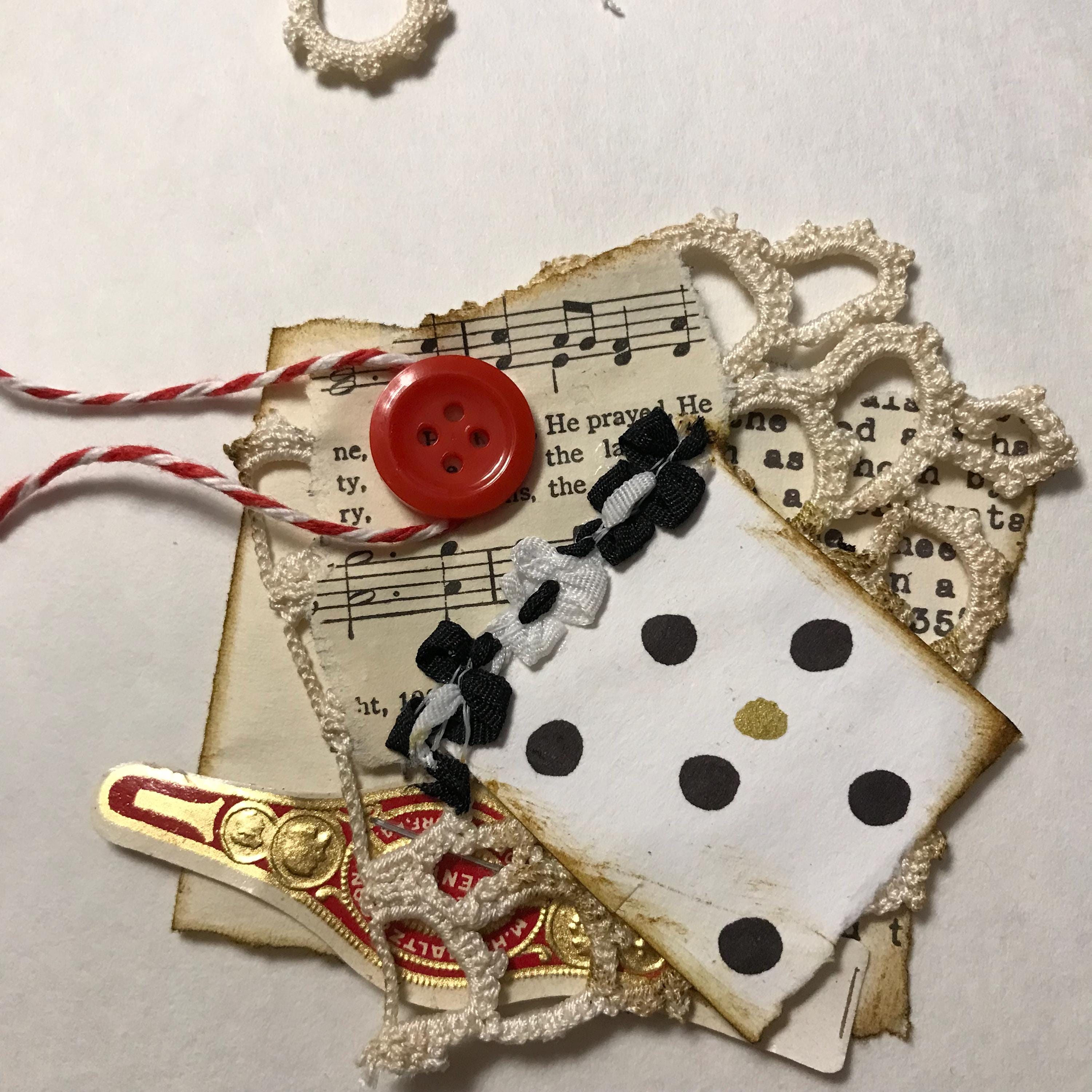 Junk Journal Paper Clusters Buttons Lace 4 Pieces - Etsy