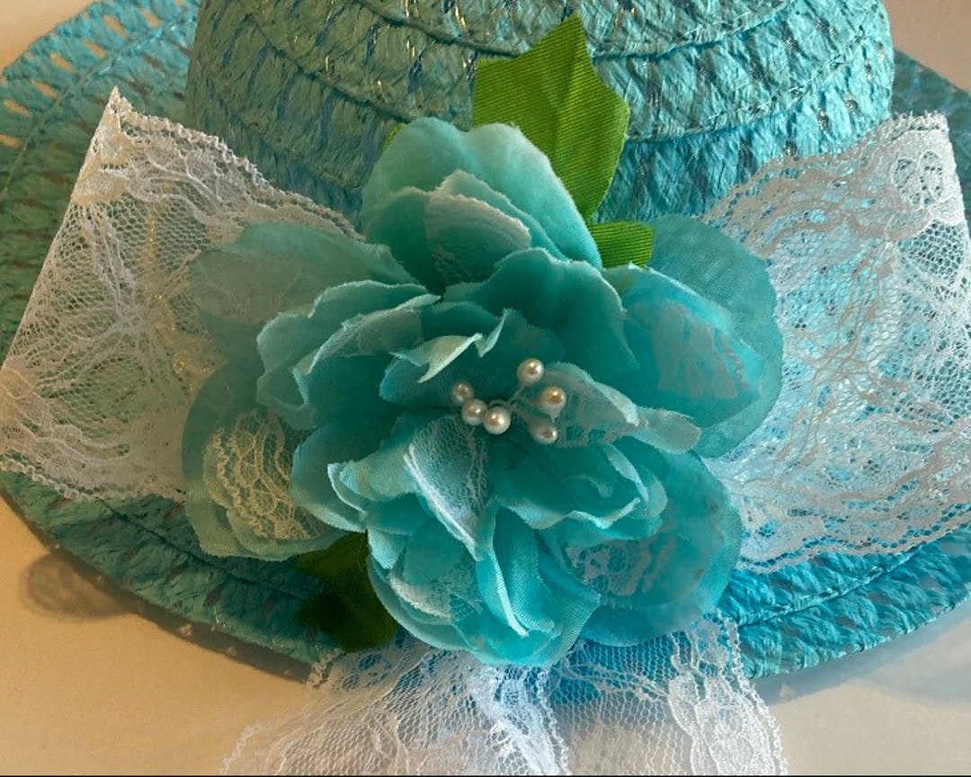 Ready to Ship, Easter Hat, Toddler EASTER HAT, Turquoise Sun Hat, Tea ...