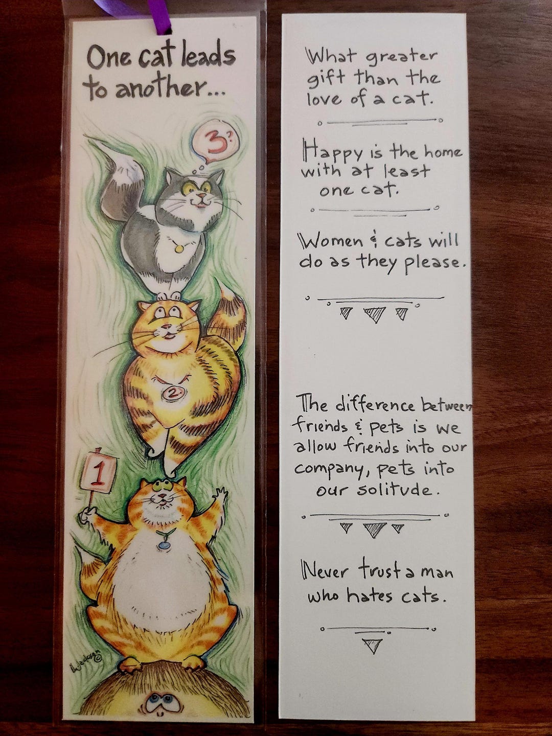 Funny Cat, Dog Comic Bookmarks! Laminated. Clever Art- Crazy Kitty ...