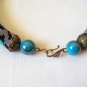 Glamour Leopard Necklace - Bead Crochet Necklace - Turquoise, Emerald ...