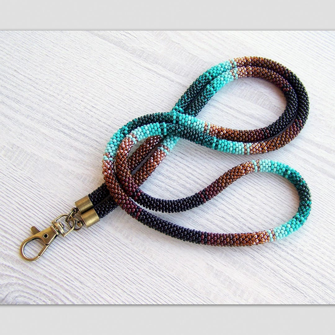 Colorful Lanyard With ID Holder - Woman Beaded Lanyard - African Style ...