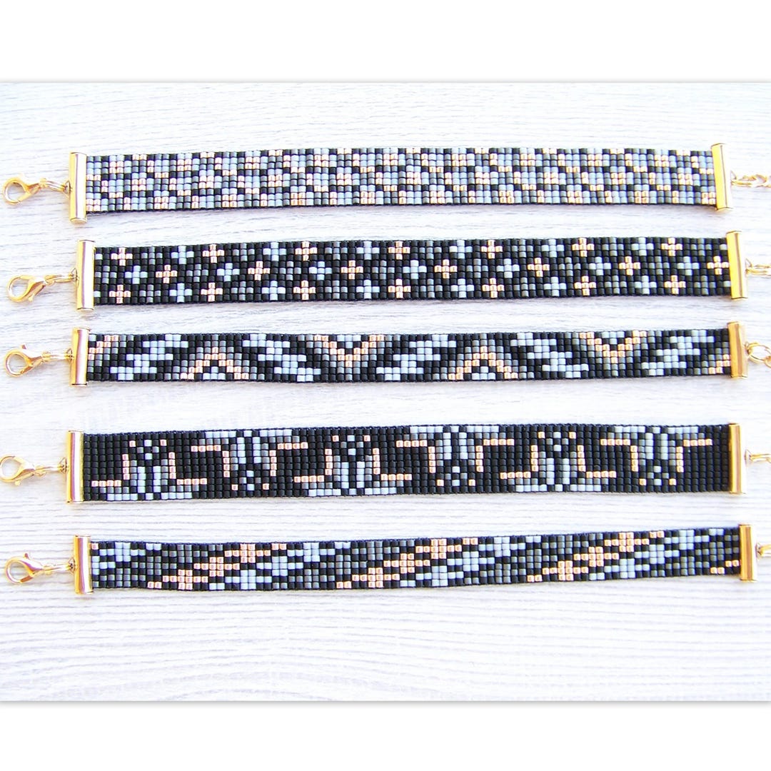 Set of 5 Geometric Narrow Bracelets, Fill Your Wrist With Miyuki Delica ...