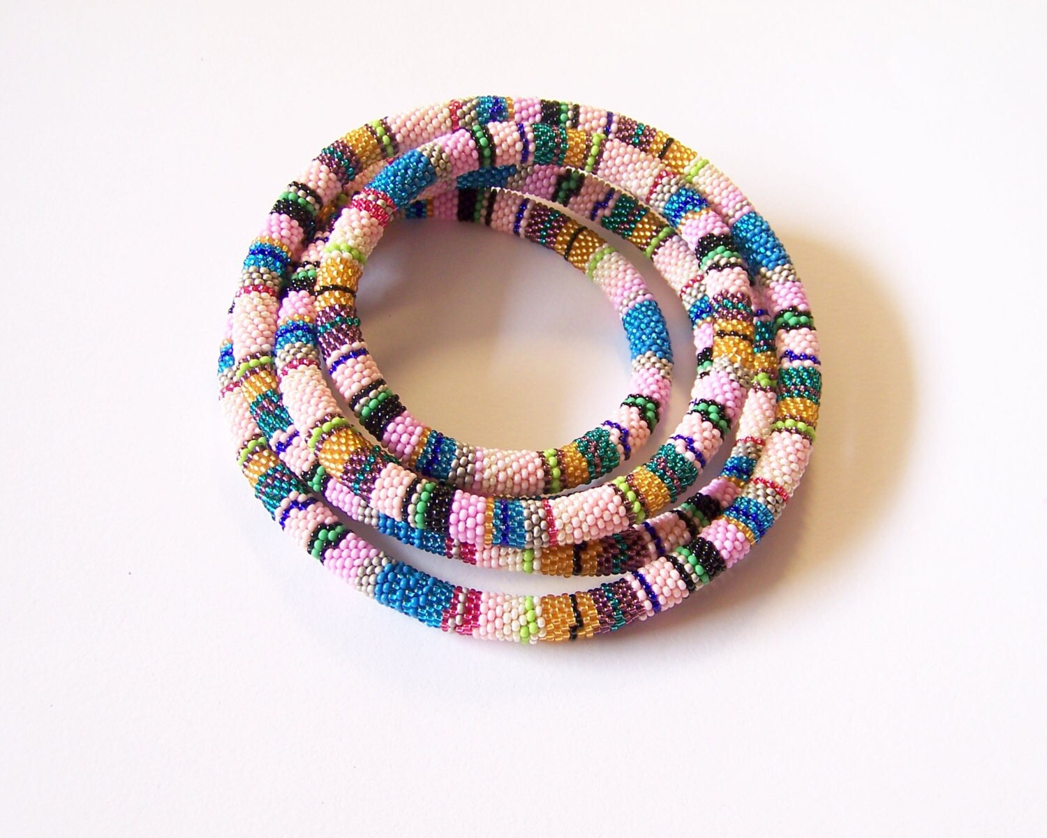 Beaded Crochet Chunky Rope Necklace Beadwork Seed Beads - Etsy