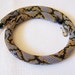 Grey Snake Necklace - Bead Crochet Necklace - Snake Skin Necklace ...