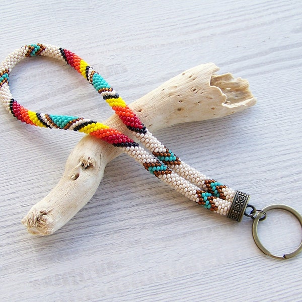 Native Beadwork Keychain - Etsy