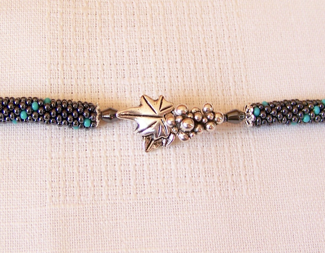 Statement Beadwork Bead Embroidery Pendant Necklace With - Etsy