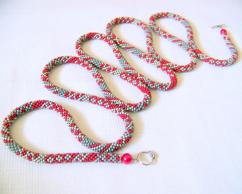Long Beaded Crochet Rope Necklace Beadwork Necklace Wrap - Etsy