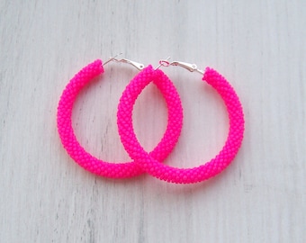 Hot Pink Earrings - Etsy