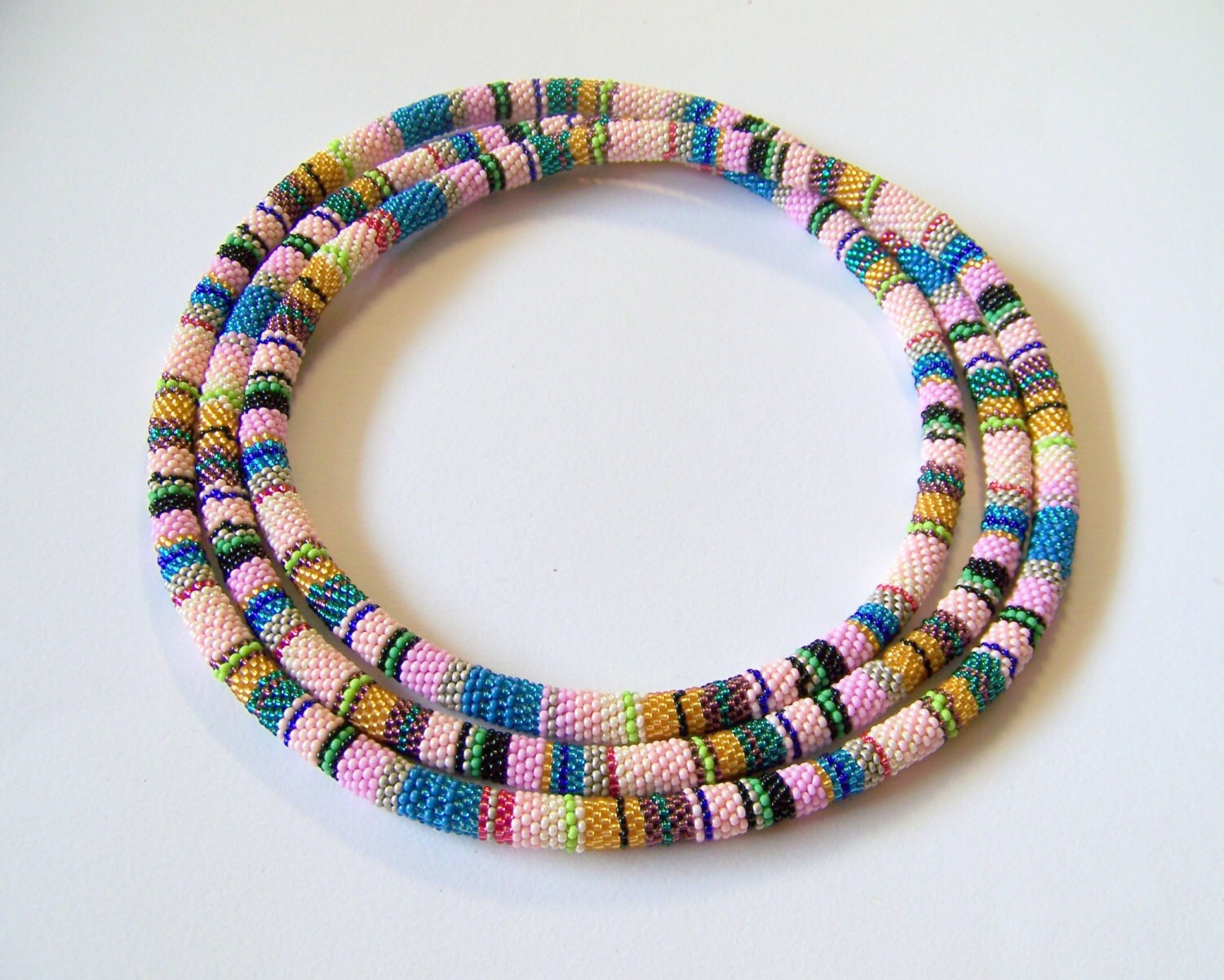 Beaded Crochet Chunky Rope Necklace Beadwork Seed Beads - Etsy