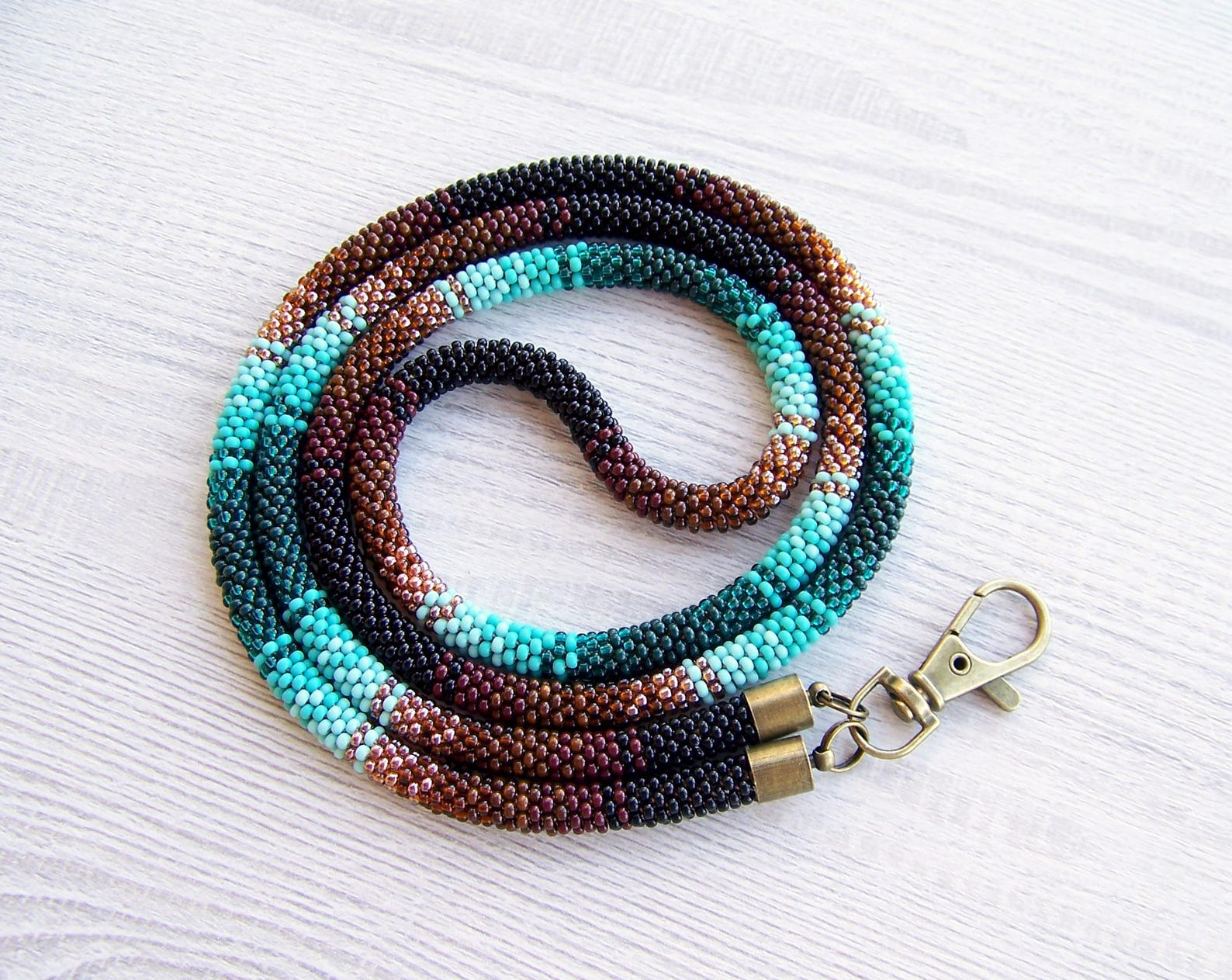 Colorful Lanyard With ID Holder - Woman Beaded Lanyard - African Style ...