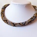 Grey Snake Necklace - Bead Crochet Necklace - Snake Skin Necklace ...