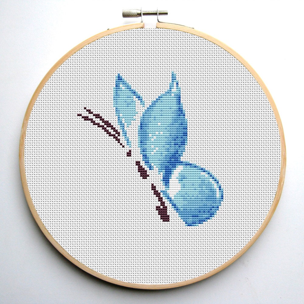 Cross stitch pattern pdf Blue Butterfly Instant Download | Etsy