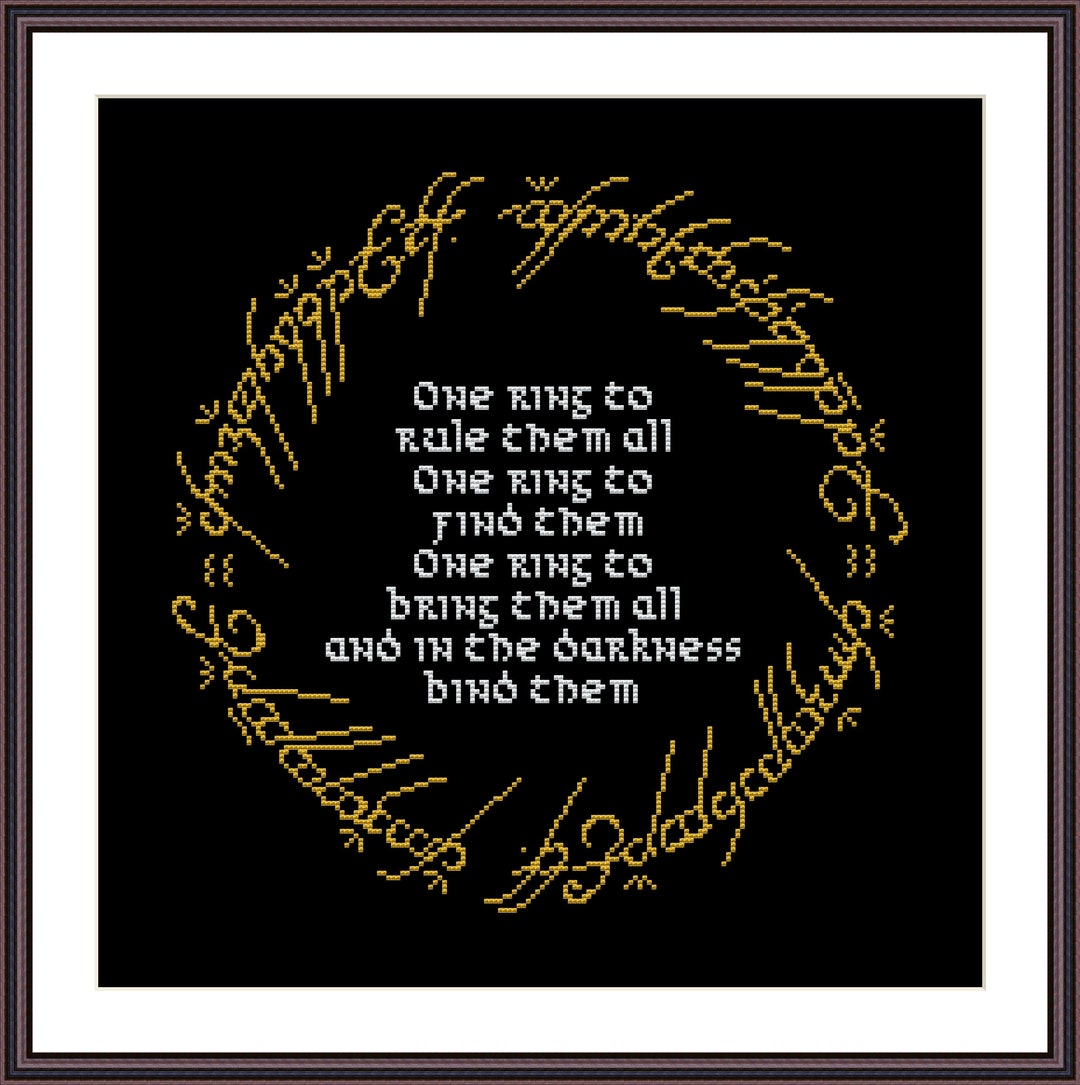 LOTR Cross Stitch Pattern PDF One Ring to Rule Them All, One Ring to ...