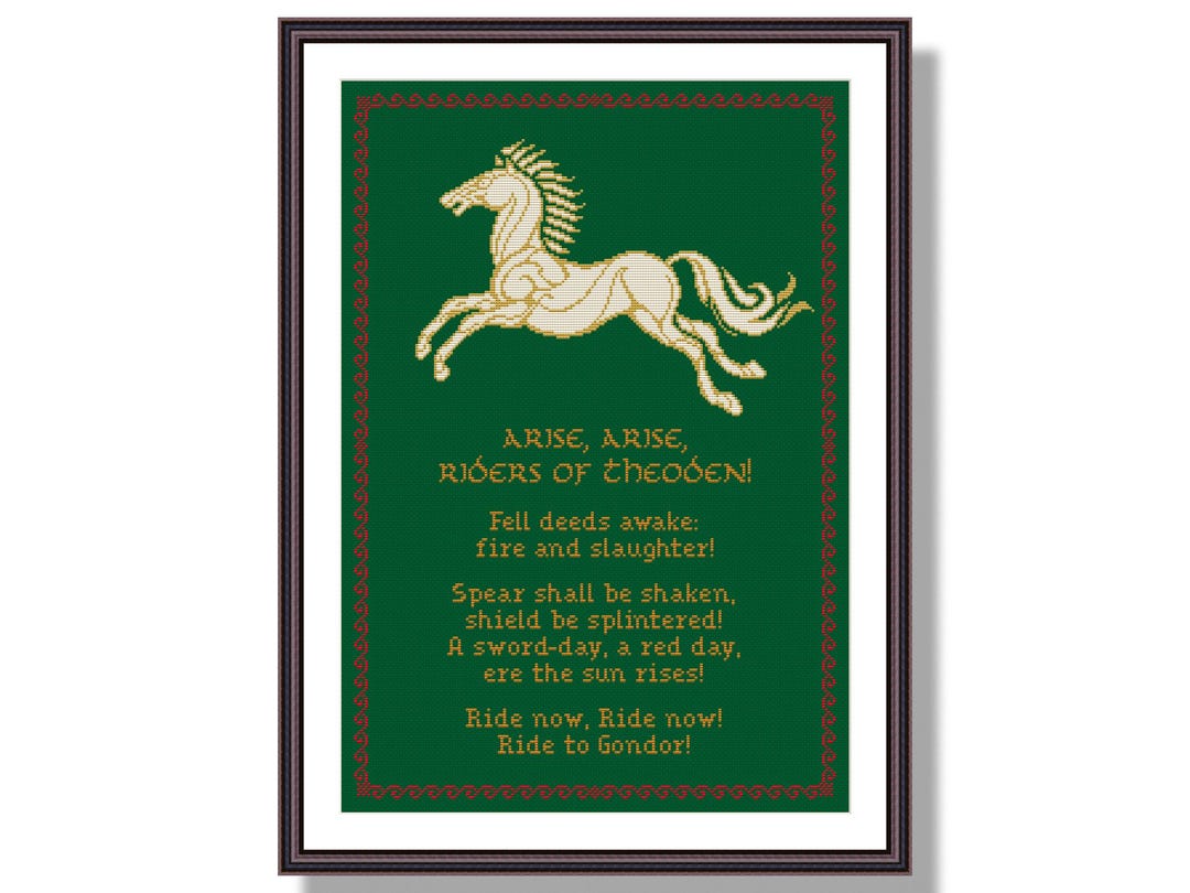 LOTR Rohan Cross Stitch Pattern PDF - Arise, Arise, Riders of Theoden ...
