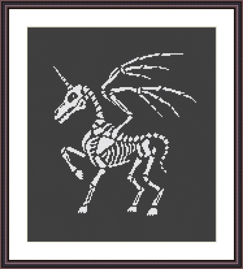 Unicorn Skeleton Cross Stitch Pattern PDF Instant Download - Etsy