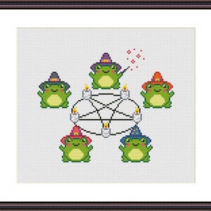 Cute Satanic Frogs Cross Stitch Pattern PDF - Witchy, Witch, Halloween ...