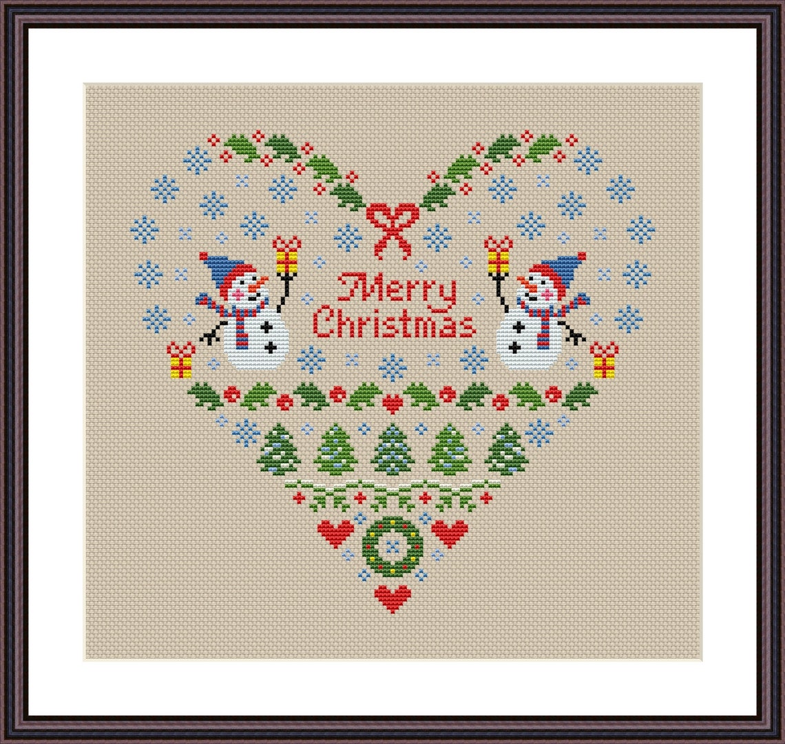 Christmas Hearts 2 Cross Stitch Pattern PDF Instant Download | Etsy
