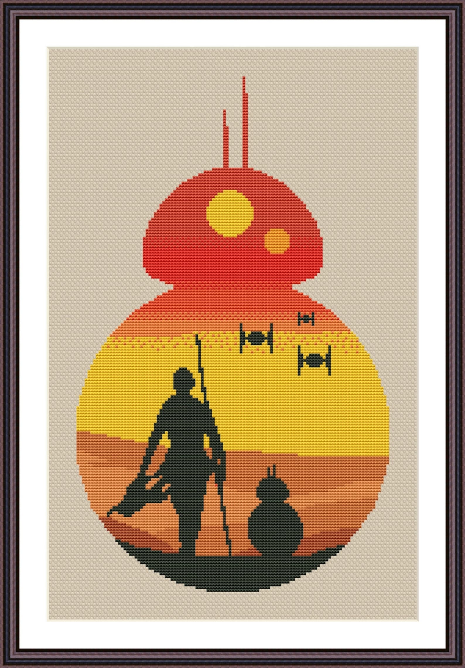 Star Fan Art Cross Stitch PDF Pattern Sunset Silhouette - Etsy