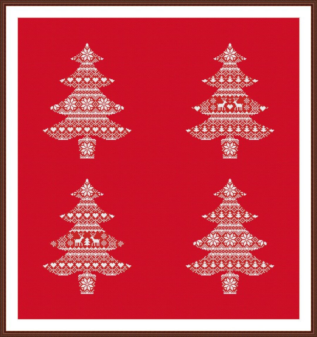 Nordic Pattern Christmas Tree Cross Stitch Pattern PDF Instant Download ...