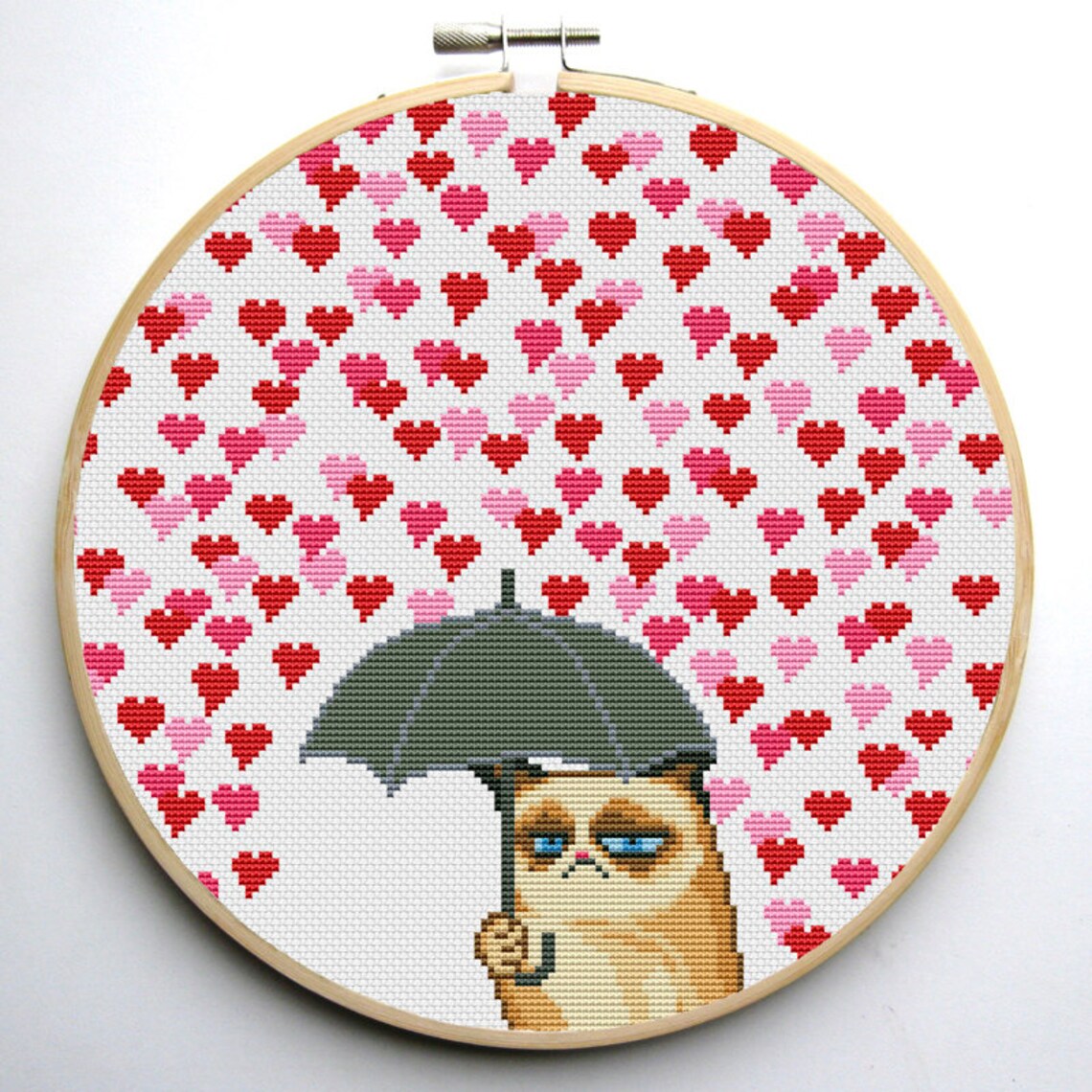 Grumpy Cat and Heart Funny Cross Stitch Pattern PDF Instant Download - Etsy