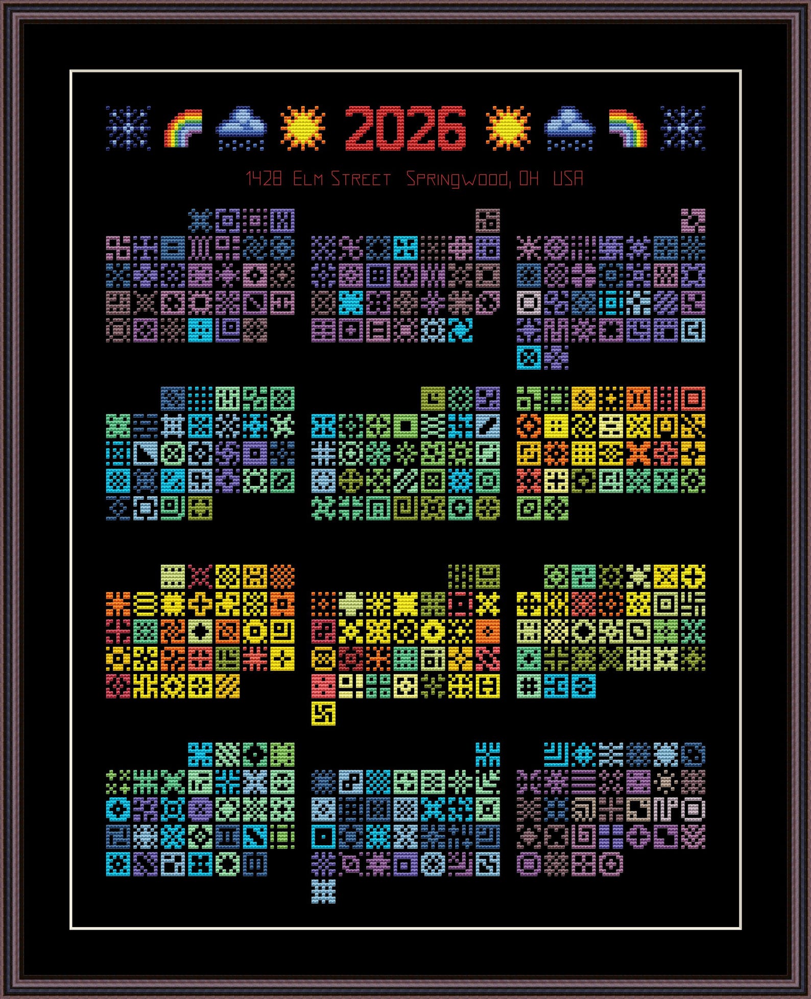 Temperature Ornaments Calendar 2026. Temperature Cross Stitch Pattern ...
