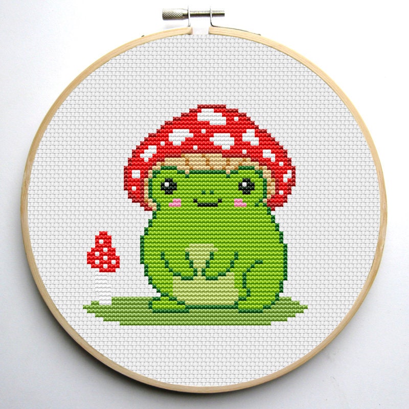 Cute Happy Green Frogs Set of 9 Cross Stitch PDF Pattern Cute - Etsy
