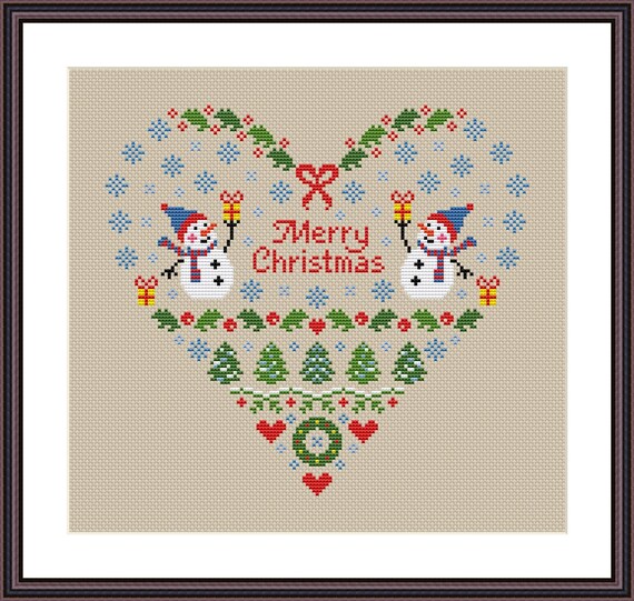 Christmas Hearts 2 Cross Stitch Pattern PDF Instant Download | Etsy