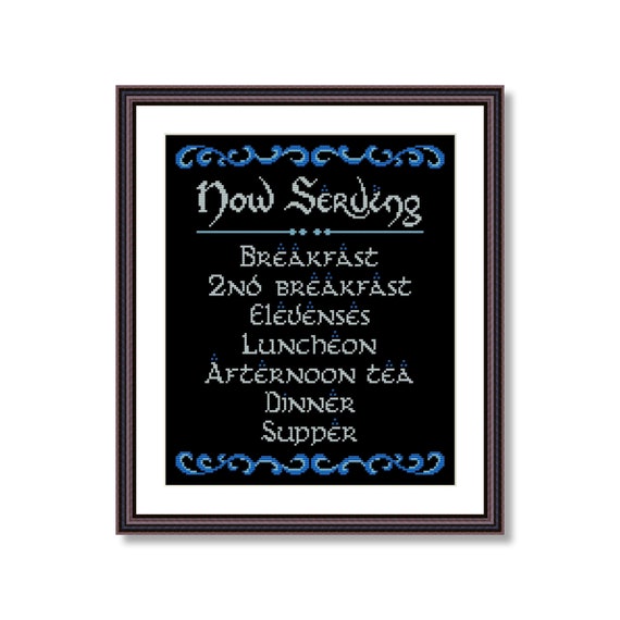 Now Serving Cross Stitch Pattern Hobbit Menu Instant Download - Etsy