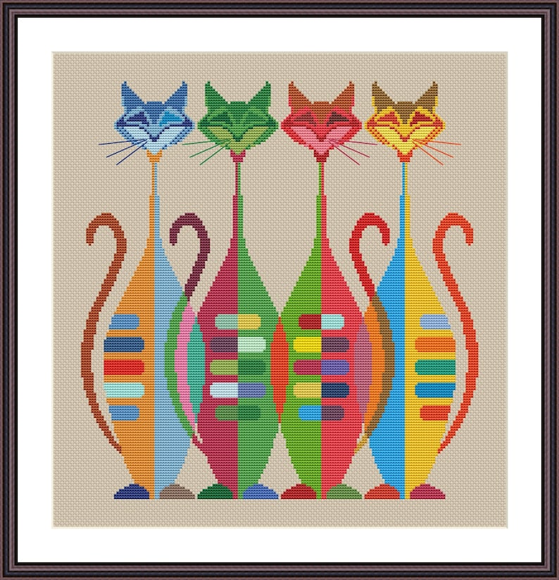 Cats Band - Cross Stitch Pattern PDF Instant Download - Etsy