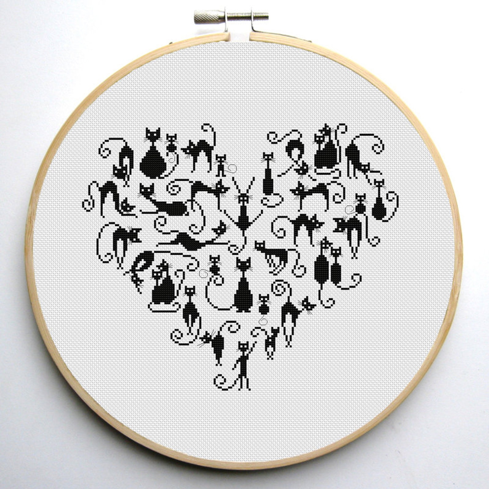 Heart and Cats 3 Cross Stitch Pattern Instant Download PDF - Etsy Canada