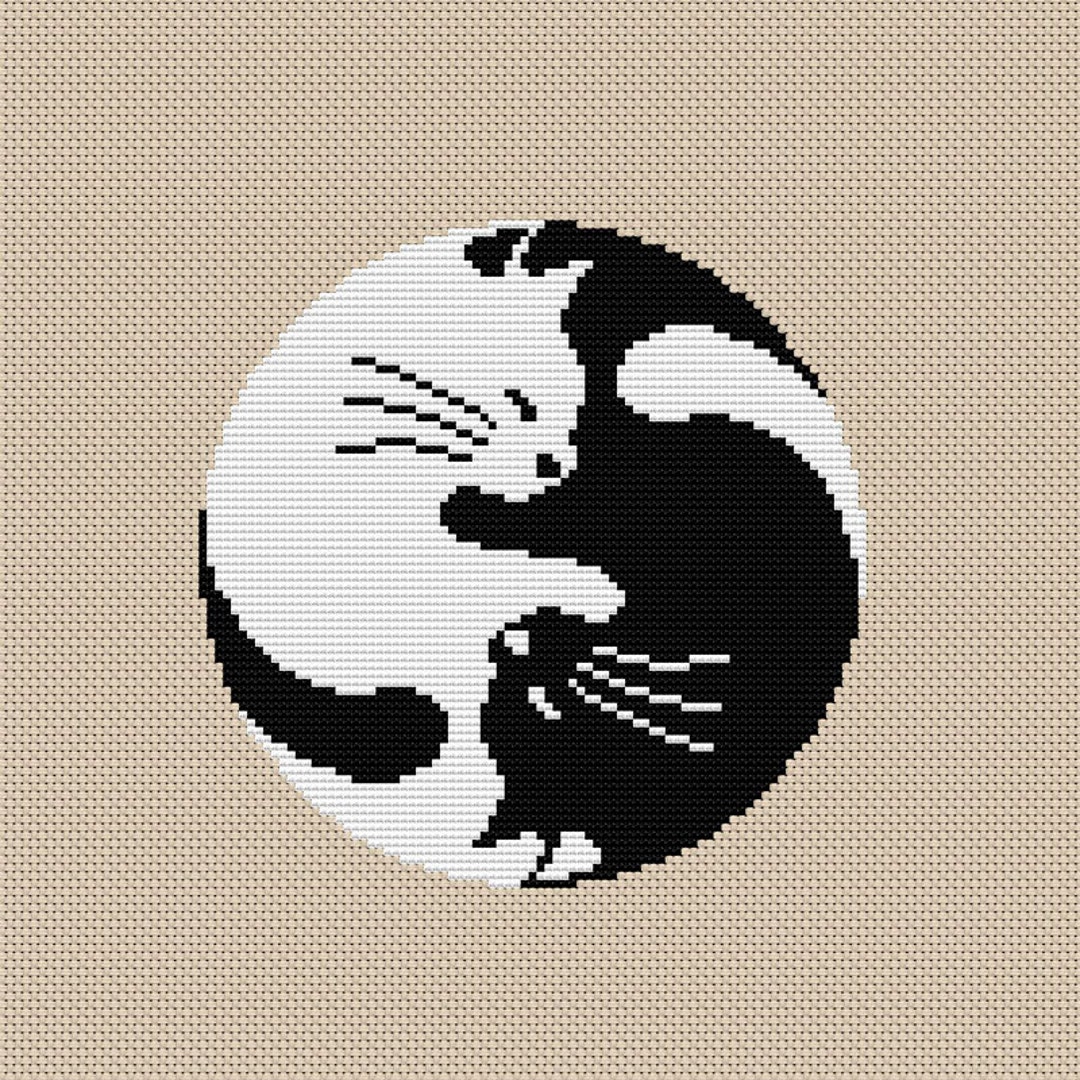 Yin Yang Cat Cross Stitch Pattern PDF Instant Download - Etsy
