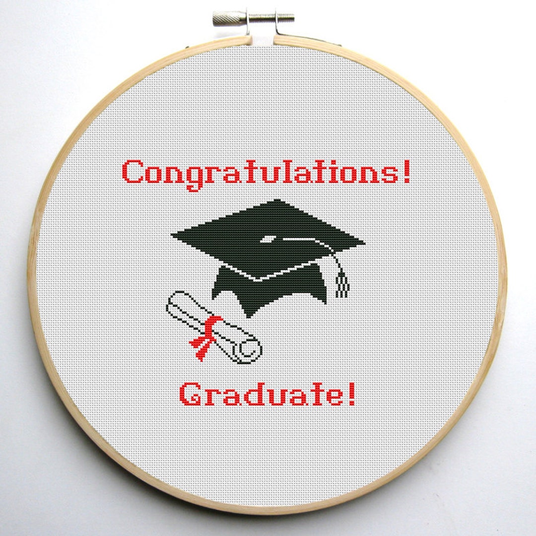 Graduation Cap 2 Cross Stitch Pattern PDF Instant Download - Etsy