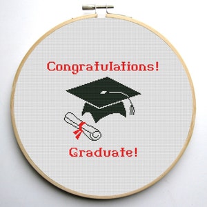 Graduation Cap 2 Cross Stitch Pattern PDF Instant Download - Etsy